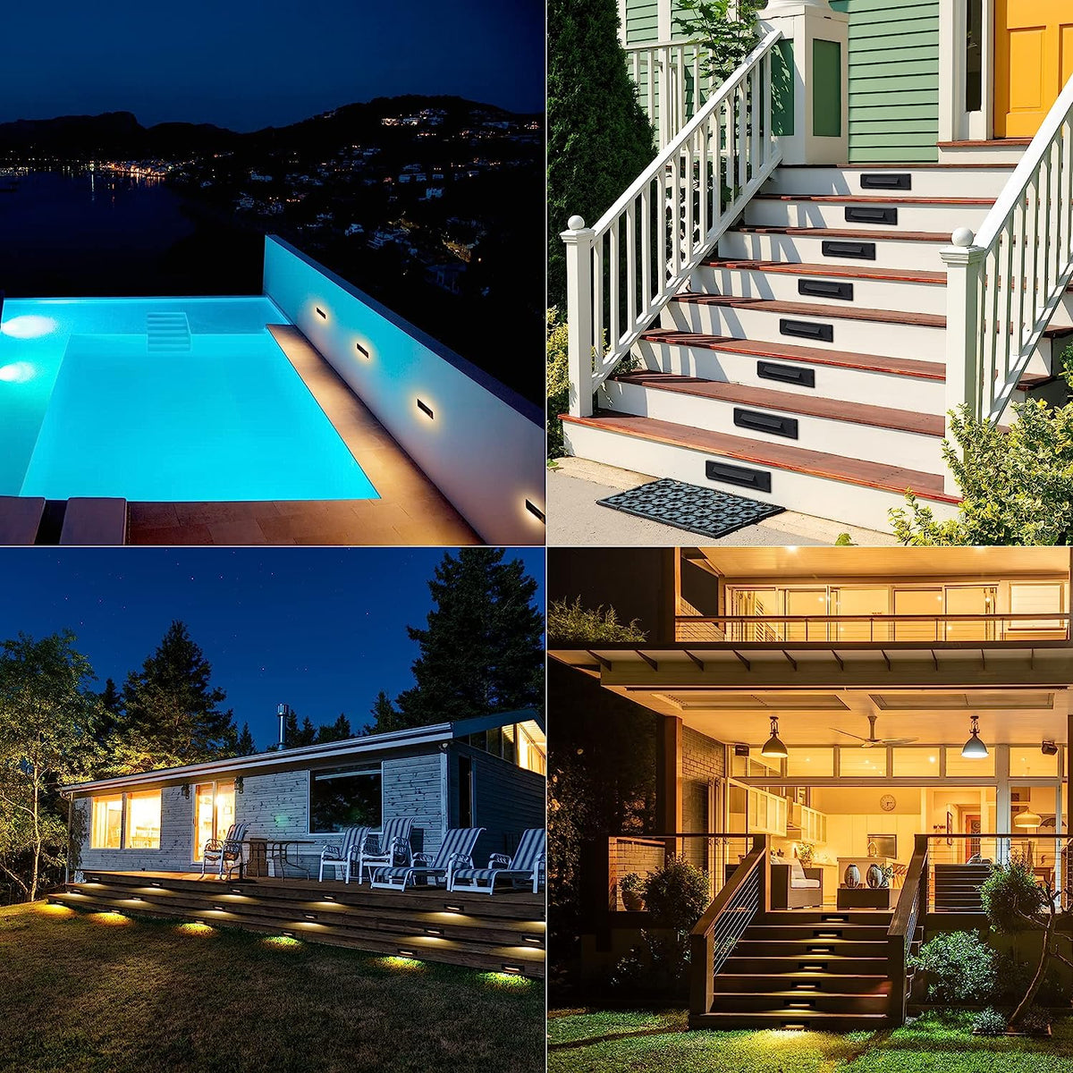 CloudyBay Low Voltage LED Landscape Cutoff Stair Riser Light, 2.5W 12V ...